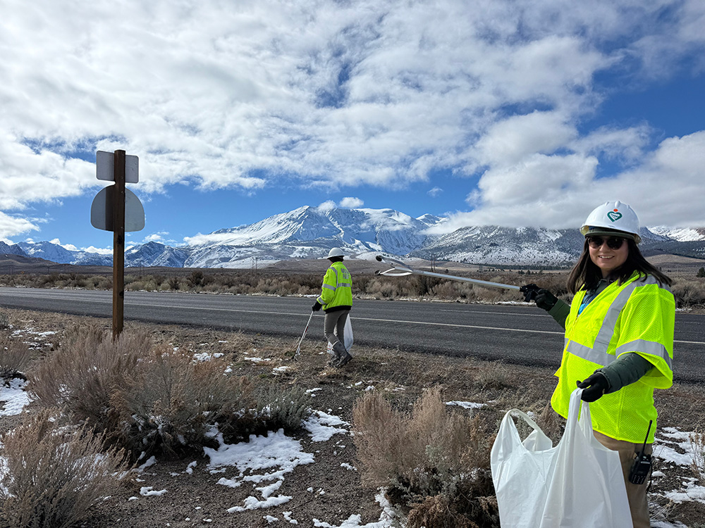 Adopt-A-Highway cleanup day near Mono Lake