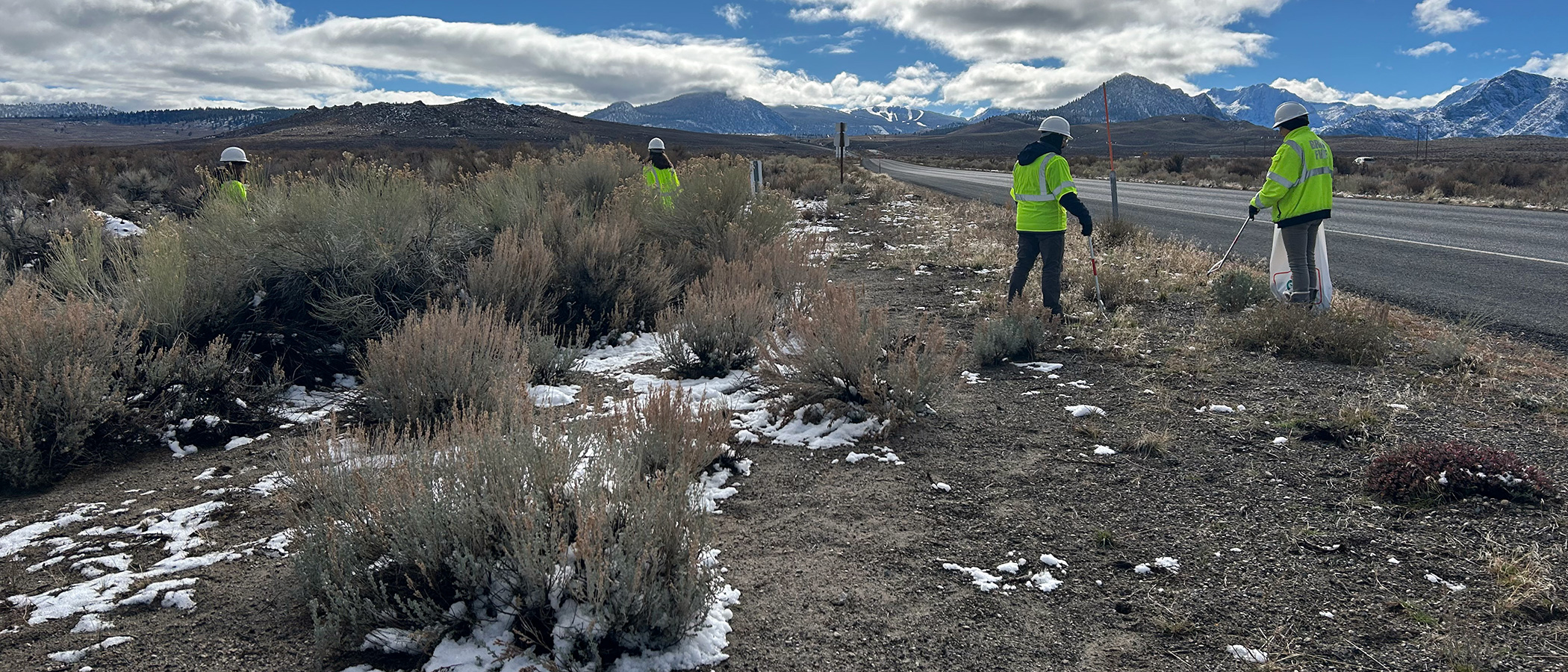 Adopt-A-Highway cleanup day near Mono Lake